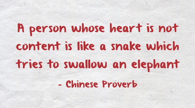 A person whose heart is not content is like a snake which - Quozio