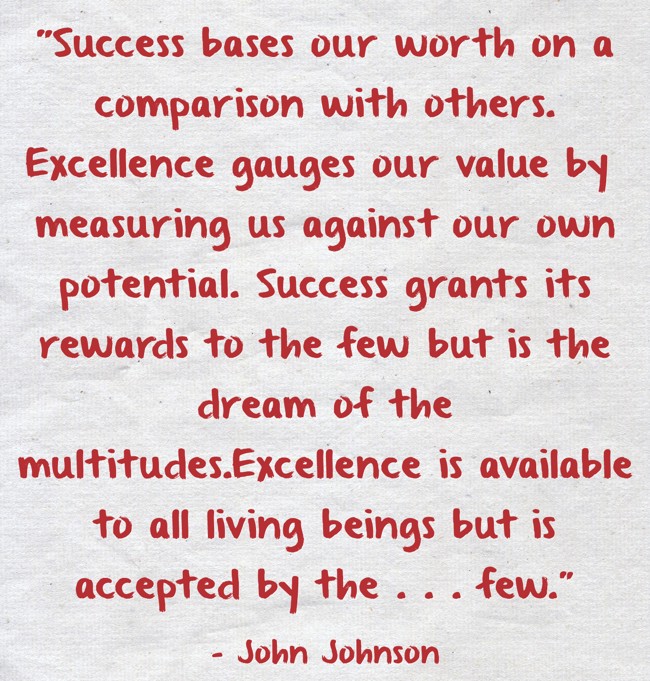 "Success bases our worth on a comparison with others. - Quozio