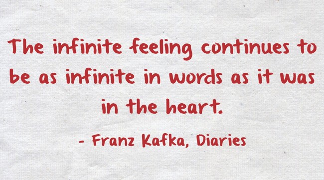 The infinite feeling continues to be as infinite in words - Quozio