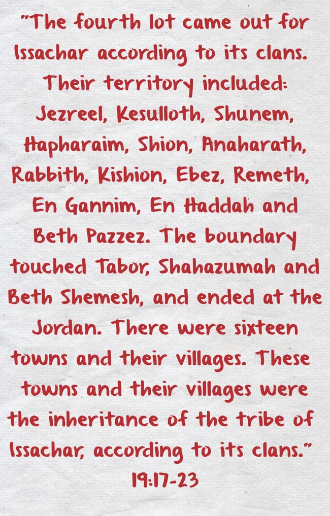 "The fourth lot came out for Issachar according to its - Quozio