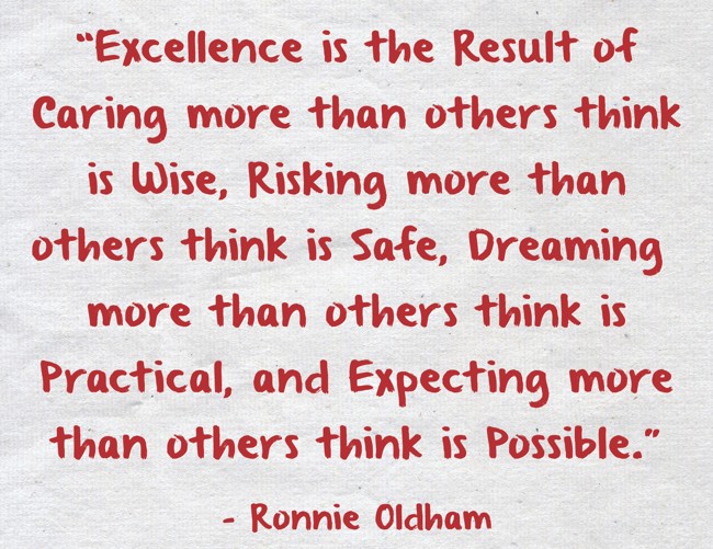 “Excellence is the Result of Caring more than others think - Quozio