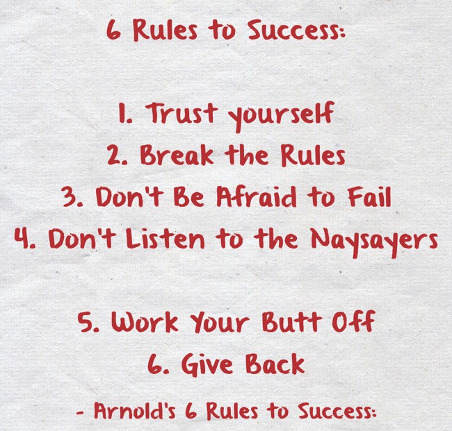 6 Rules to Success: 1. Trust yourself 2. Break the Rules 3. - Quozio