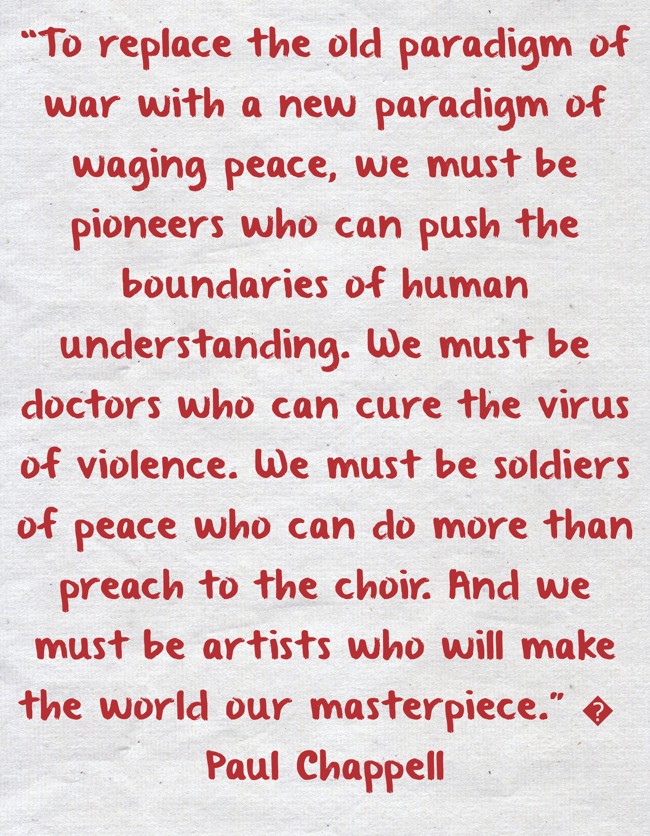 “To replace the old paradigm of war with a new paradigm of - Quozio