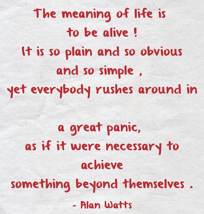 The meaning of life is to be alive ! It is so plain and so - Quozio