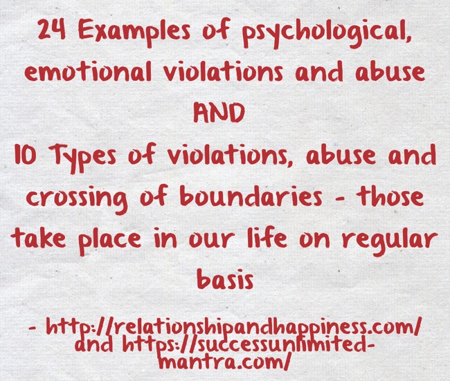 24 Examples of psychological, emotional violations and - Quozio