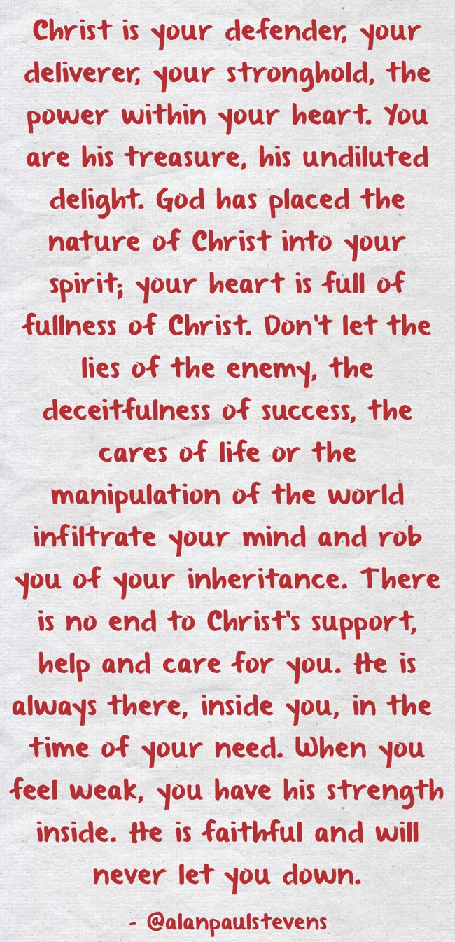 Christ is your defender, your deliverer, your stronghold, - Quozio