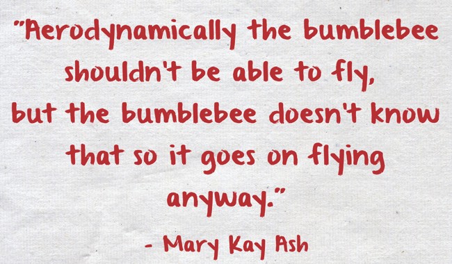 "Aerodynamically the bumblebee shouldn't be able to fly, - Quozio