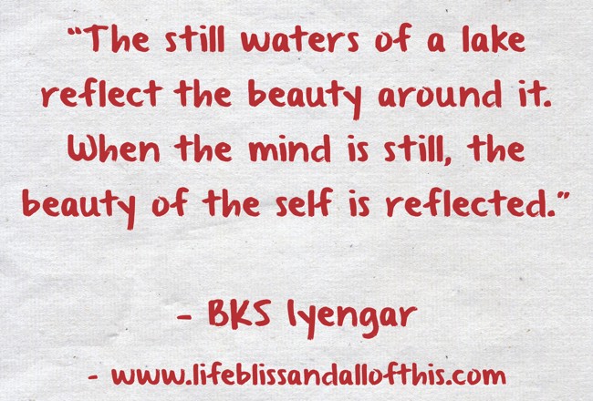 “The still waters of a lake reflect the beauty around it. - Quozio
