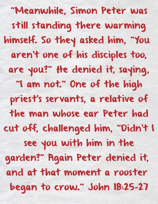 "Meanwhile, Simon Peter was still standing there warming - Quozio