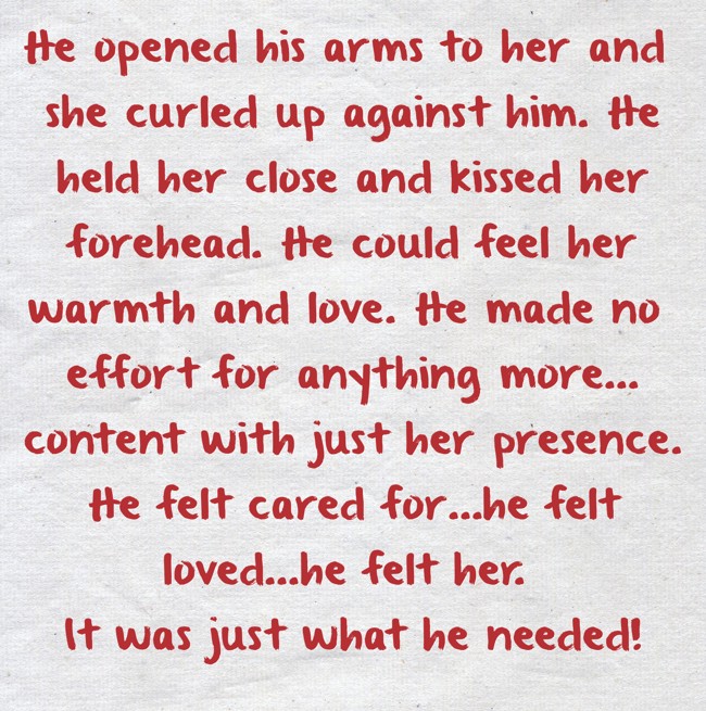 He opened his arms to her and she curled up against him. He - Quozio