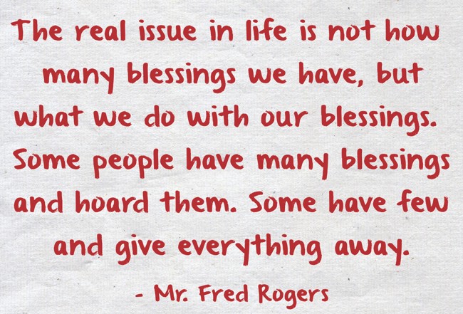 The real issue in life is not how many blessings we have, - Quozio