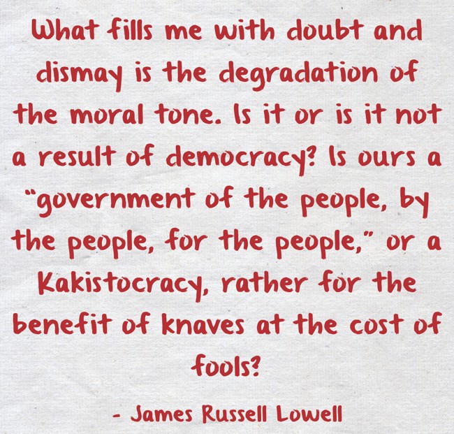 What fills me with doubt and dismay is the degradation of - Quozio