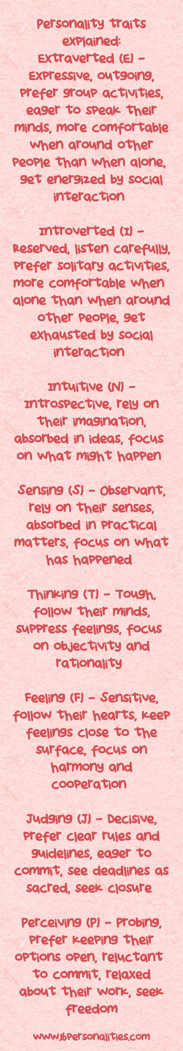 Personality traits explained: Extraverted (E) - Expressive, - Quozio