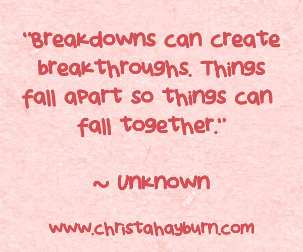 "Breakdowns can create breakthroughs. Things fall apart so - Quozio