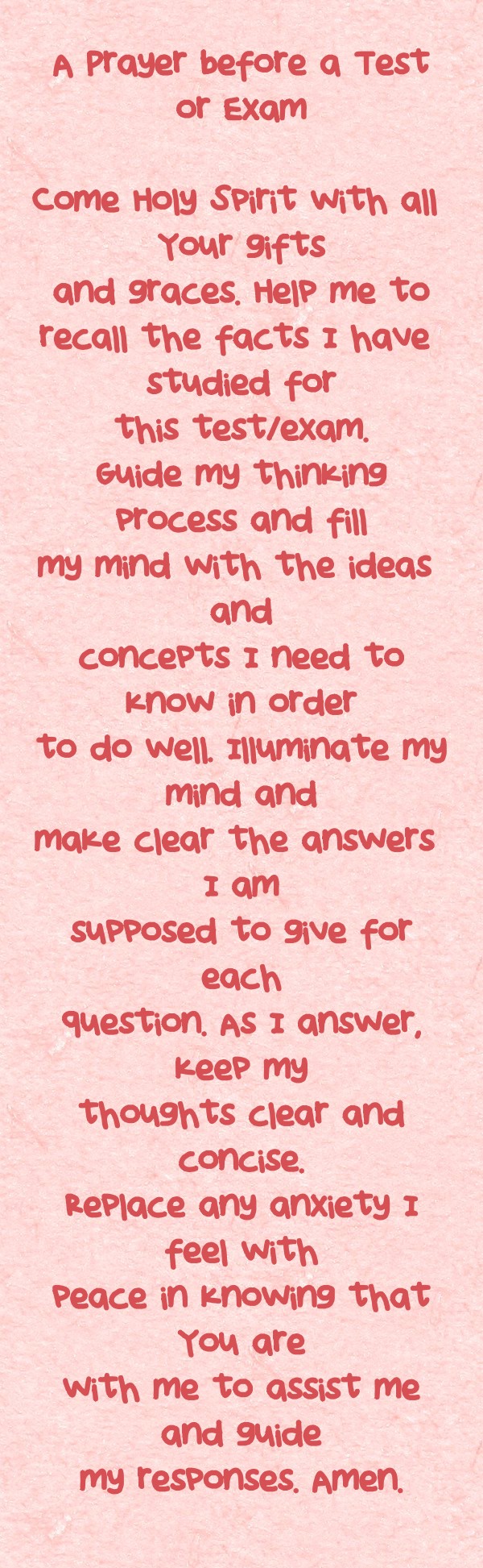 A Prayer before a Test or Exam Come Holy Spirit with all - Quozio