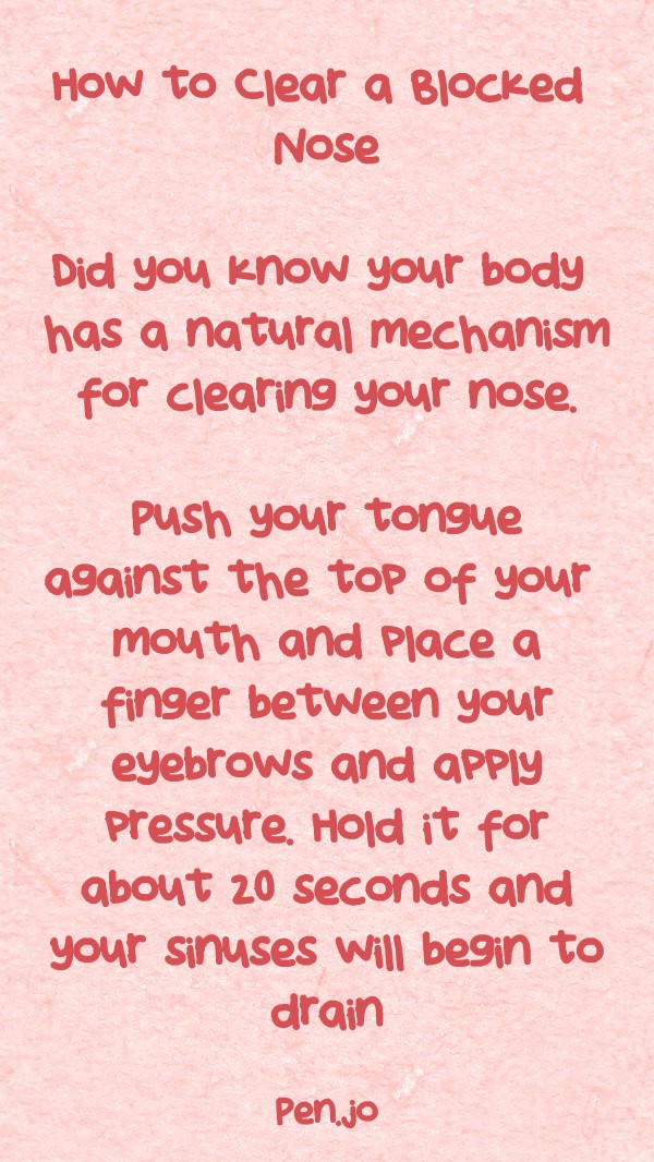 How to Clear a Blocked Nose Did you know your body has a - Quozio