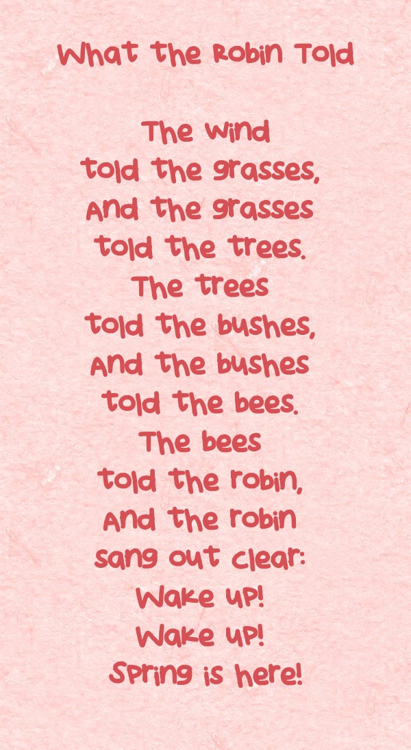 What the Robin Told The wind told the grasses, And the - Quozio