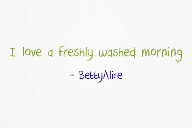 I love a freshly washed morning - Quozio