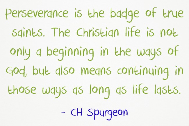 Perseverance is the badge of true saints. The Christian - Quozio