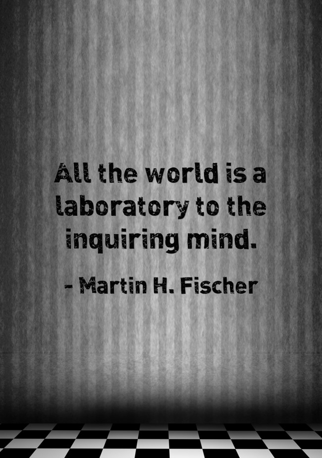 All the world is a laboratory to the inquiring mind. - Quozio