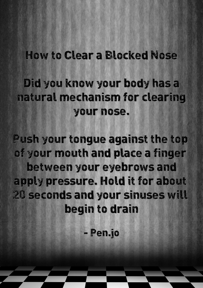 How to Clear a Blocked Nose Did you know your body has a - Quozio