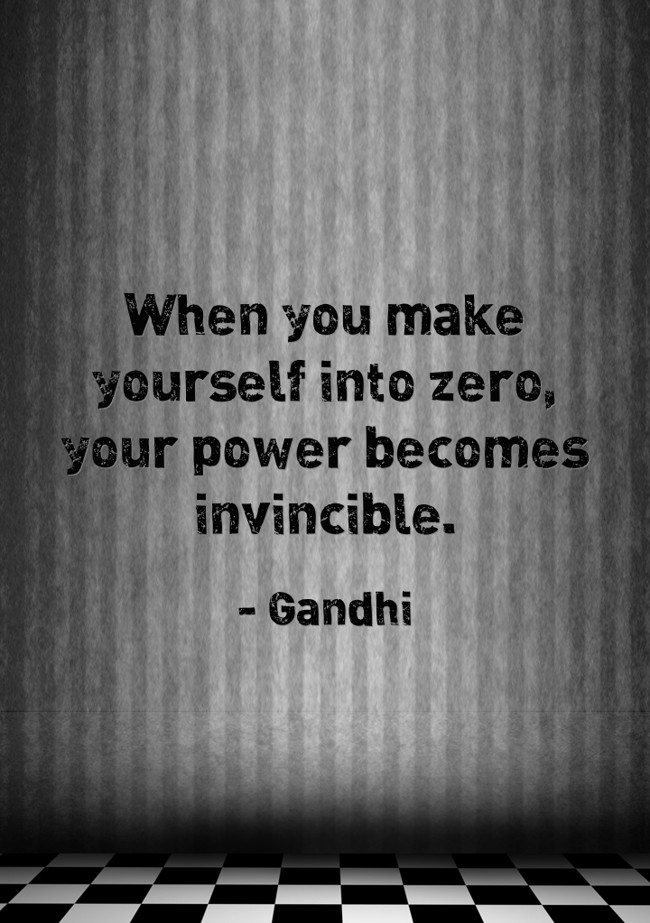 When you make yourself into zero, your power becomes - Quozio