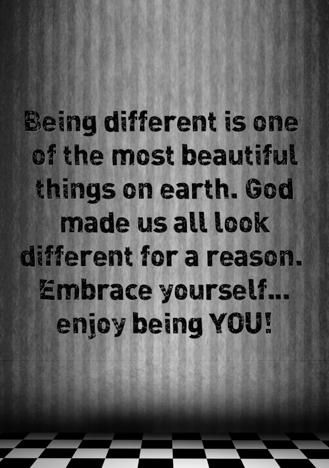 Being different is one of the most beautiful things on - Quozio