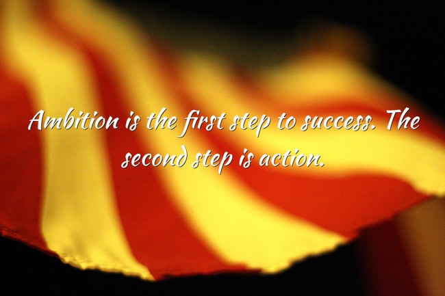 Ambition is the first step to success. The second step is - Quozio