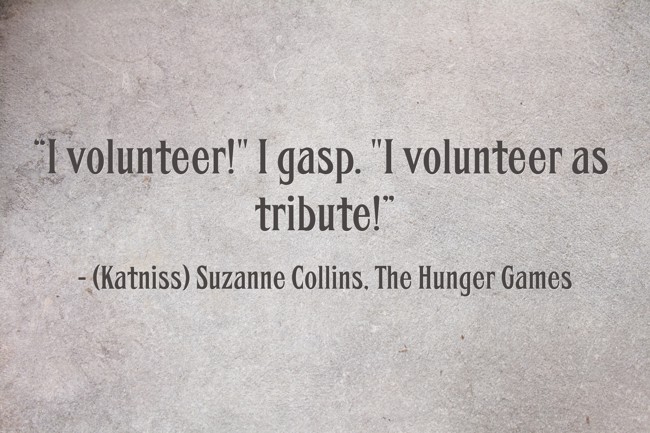 “I volunteer!" I gasp. "I volunteer as tribute!” - Quozio