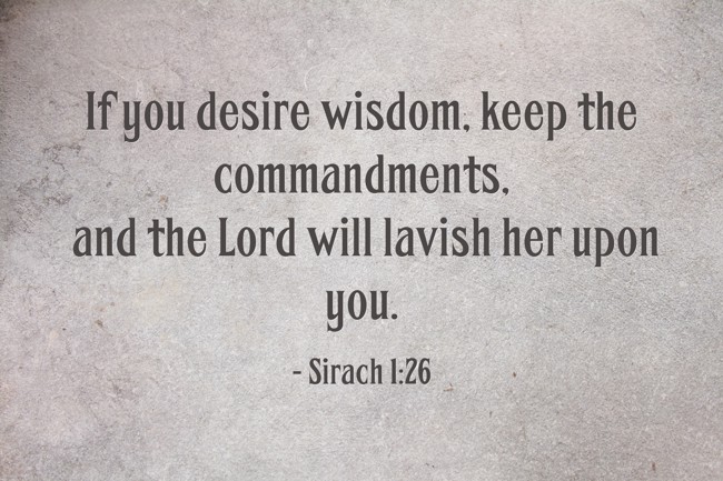 If you desire wisdom, keep the commandments, and the Lord - Quozio