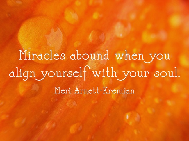 Miracles abound when you align yourself with your soul. - Quozio