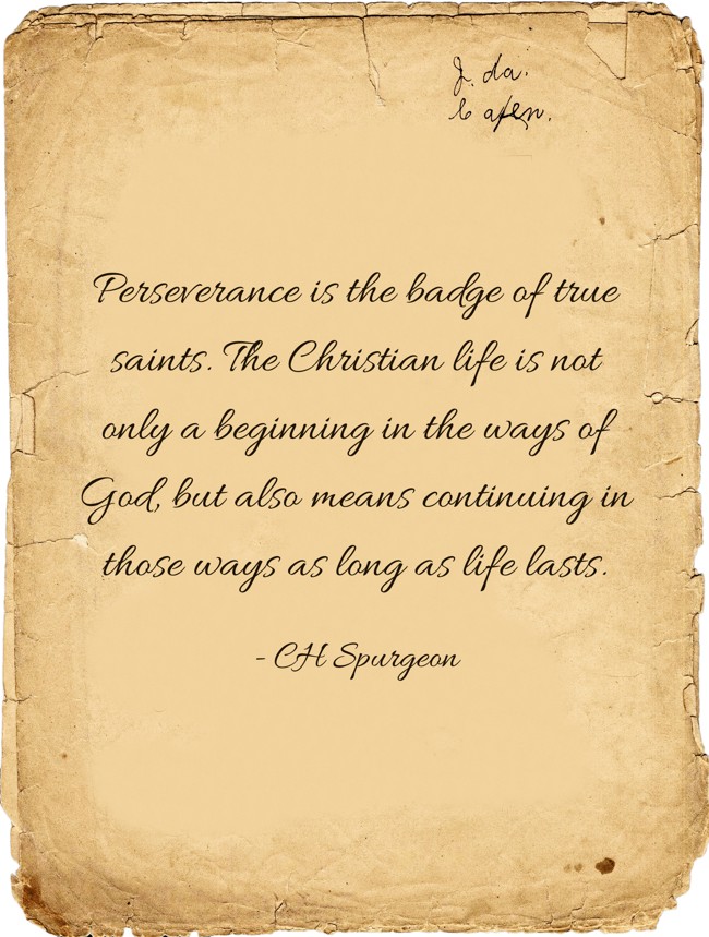 Perseverance is the badge of true saints. The Christian - Quozio