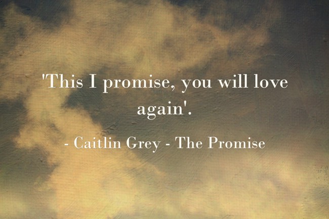 'This I promise, you will love again'. - Quozio