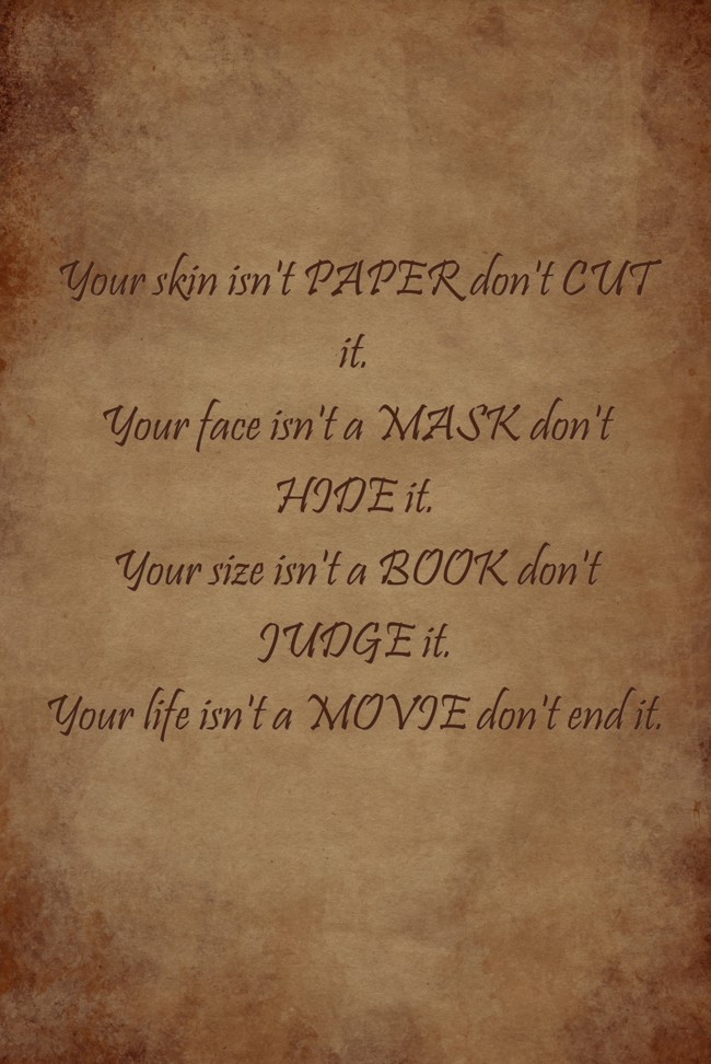 Your skin isn't PAPER don't CUT it. Your face isn't a MASK - Quozio