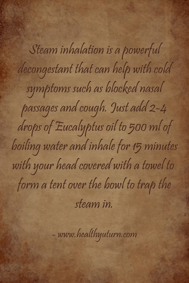 Steam inhalation is a powerful decongestant that can help - Quozio