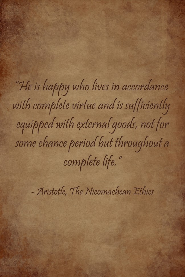 “He is happy who lives in accordance with complete virtue - Quozio