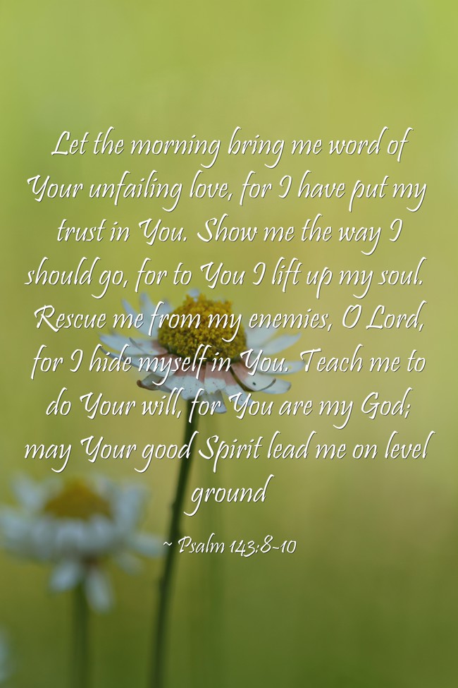 Let the morning bring me word of Your unfailing love, for I - Quozio