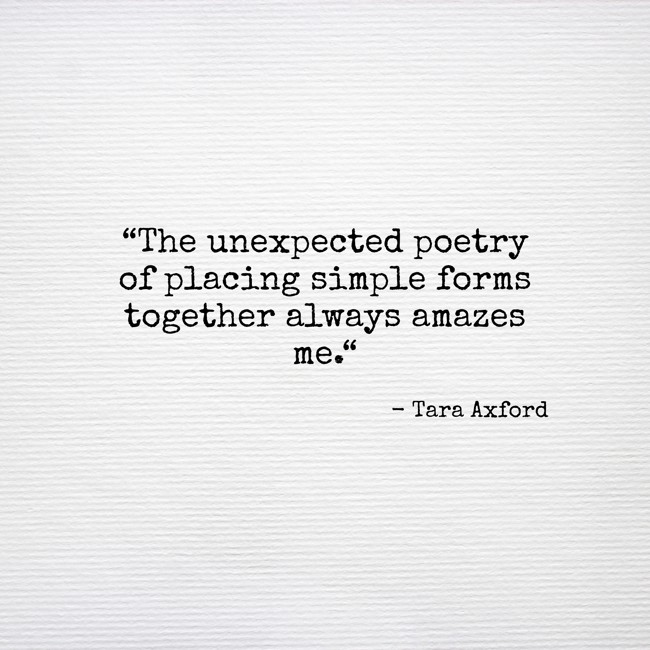 “The unexpected poetry of placing simple forms together - Quozio