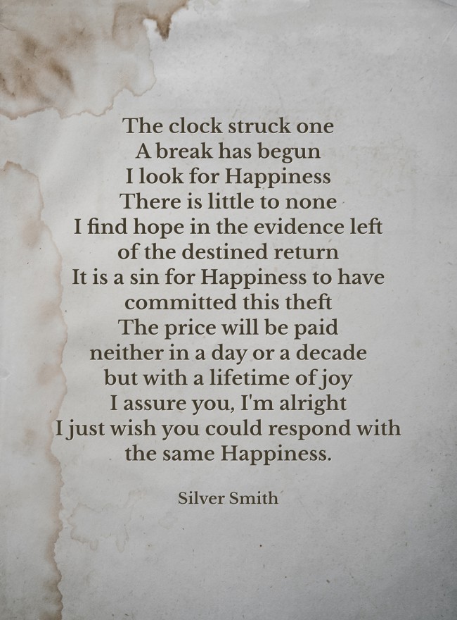 The clock struck one A break has begun I look for Happiness - Quozio