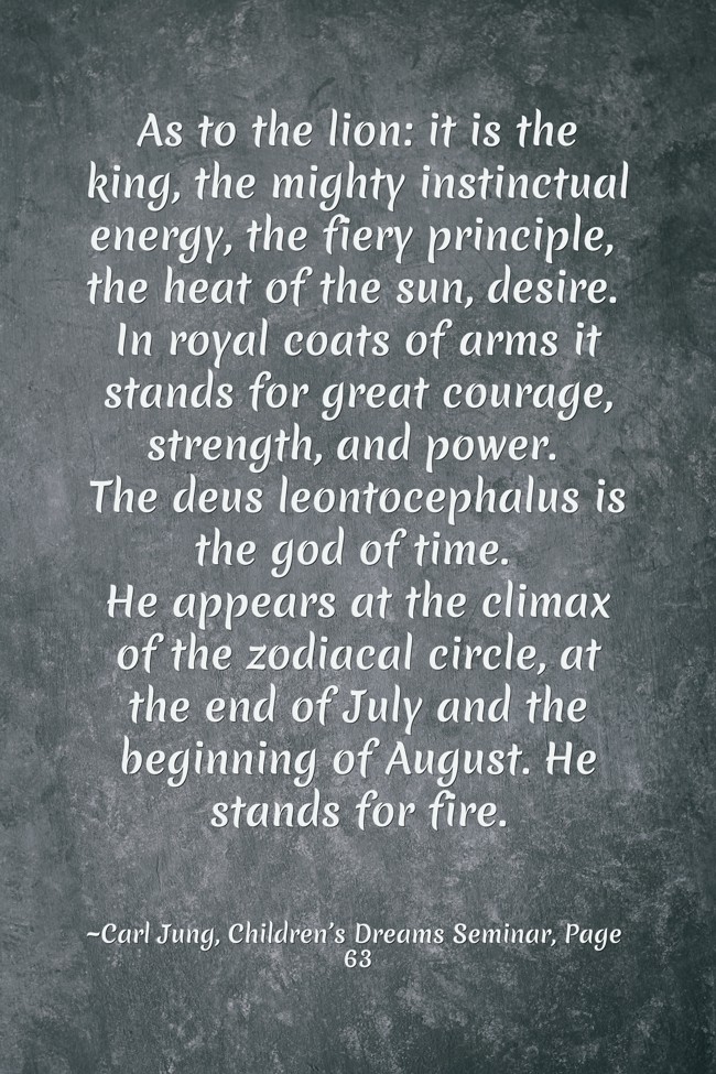 As to the lion: it is the king, the mighty instinctual - Quozio