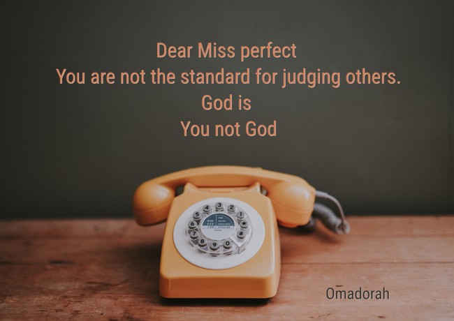 Dear Miss perfect You are not the standard for judging - Quozio