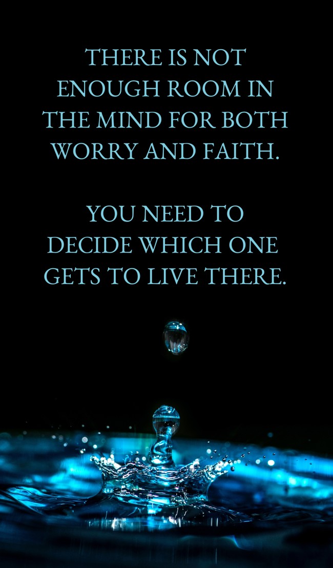 THERE IS NOT ENOUGH ROOM IN THE MIND FOR BOTH WORRY AND - Quozio