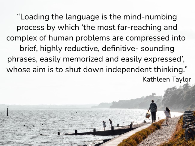 “Loading the language is the mind-numbing process by which - Quozio