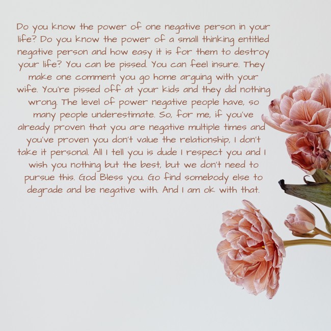 Do you know the power of one negative person in your life? - Quozio